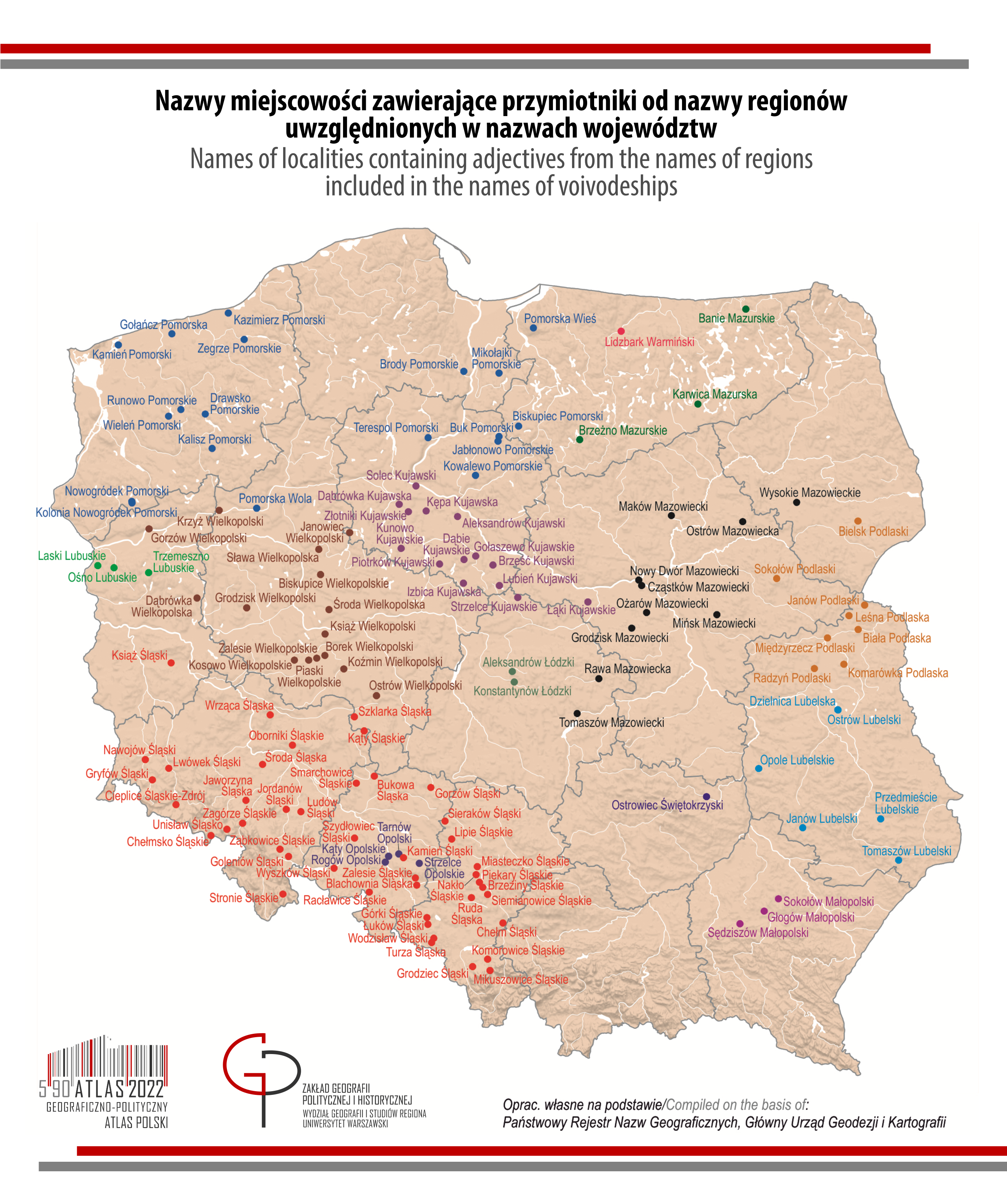 MAPA TYGODNIA: miejscowości zawierające człon regionu w nazwie ...