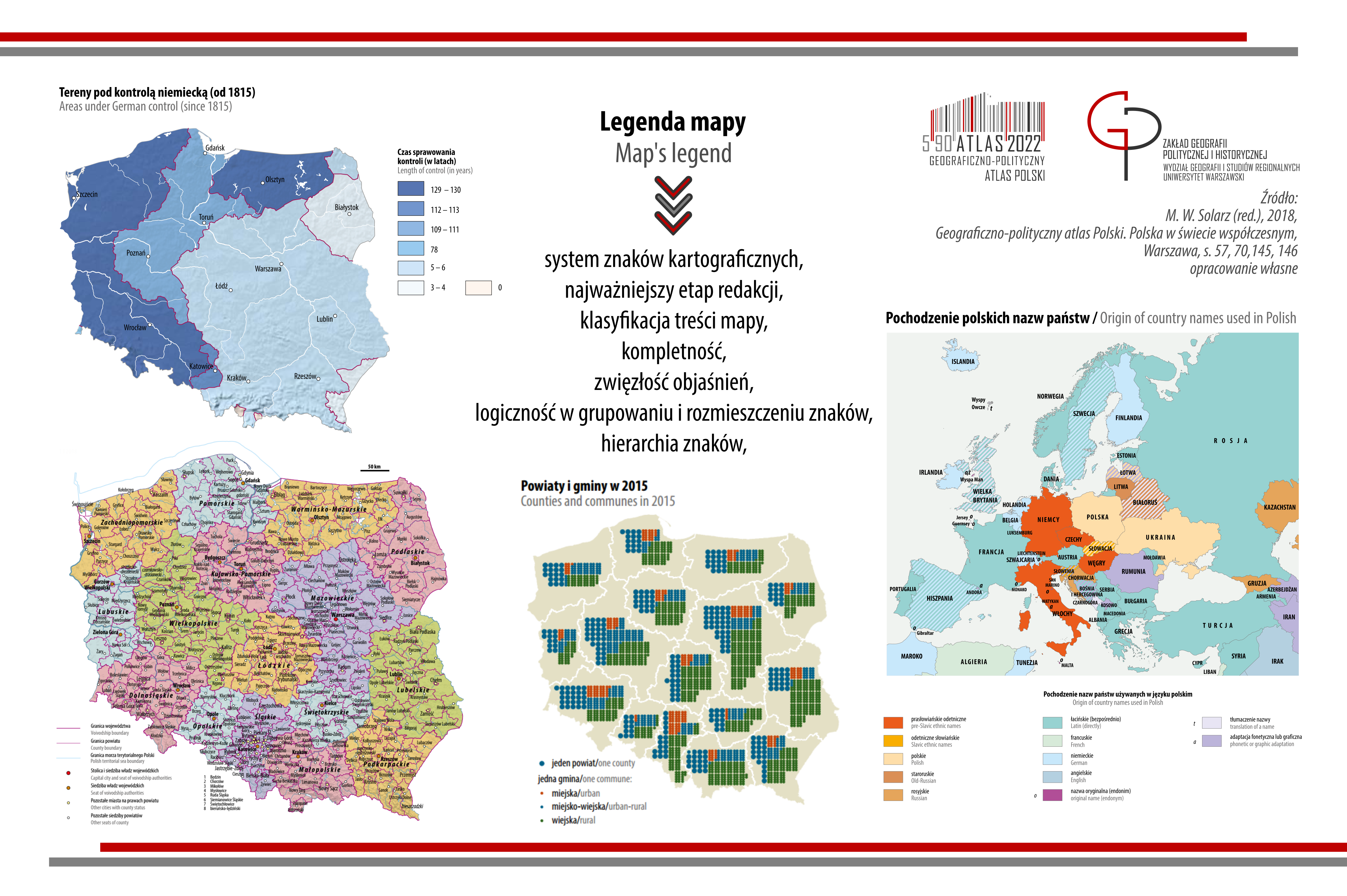 POST KARTOGRAFICZNY: legenda mapy - Geograficzno-polityczny atlas Polski.