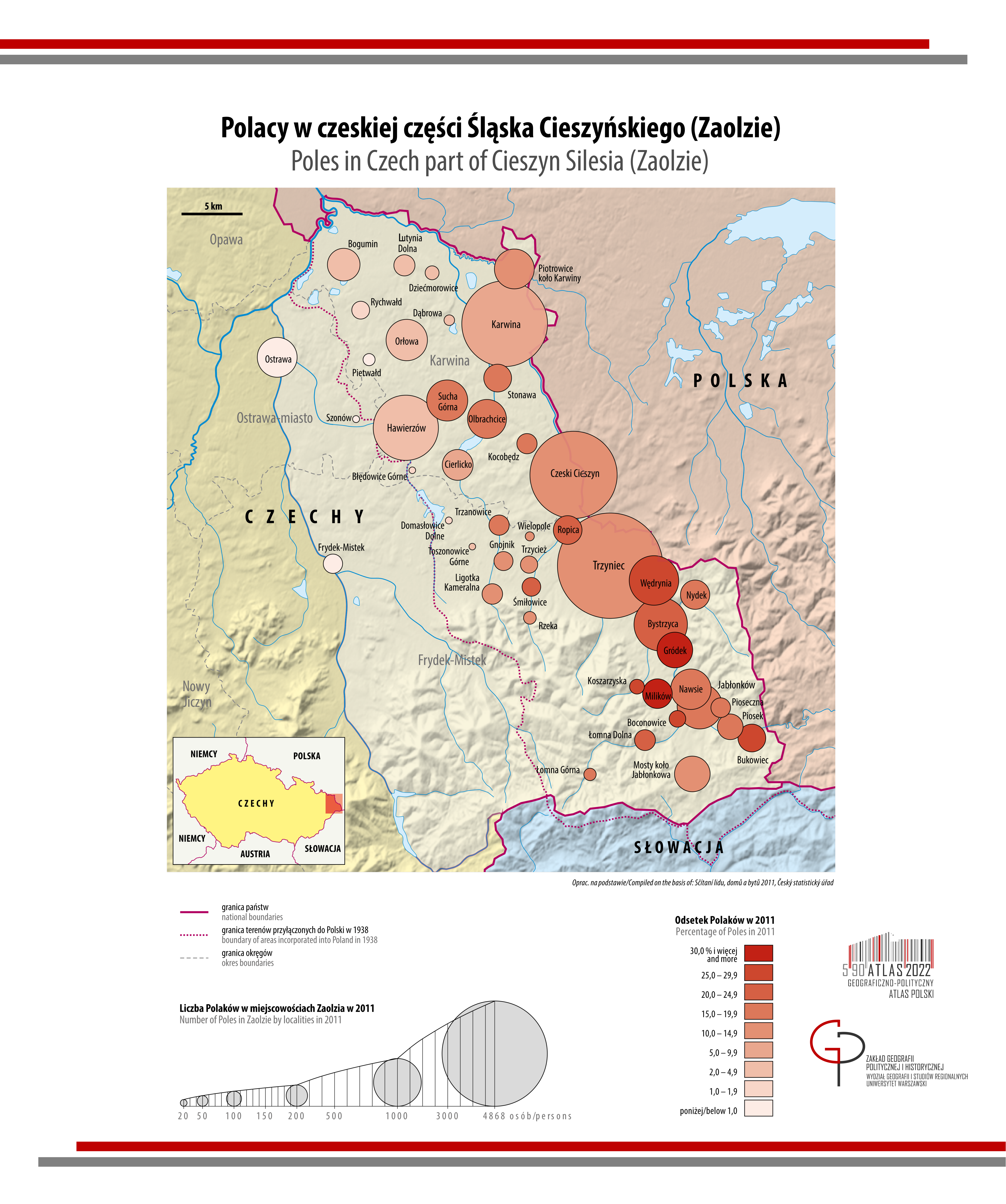 MAPA TYGODNIA: Polacy w czeskiej części Śląska Cieszyńskiego (Zaolzie ...